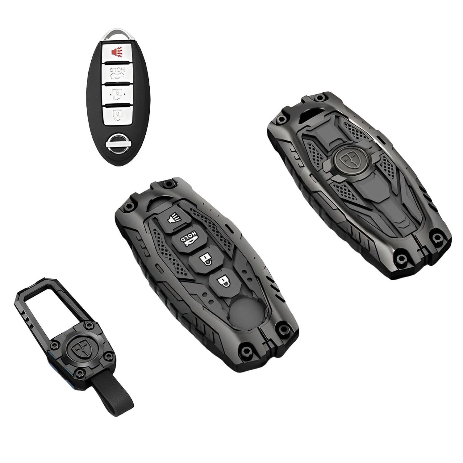 Heavy Zinc Alloy Key fob Case Cover with Keychain Compatible with ...
