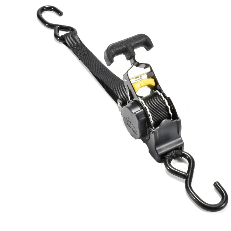 Heavy-duty Stainless Steel S-hook Retractable Ratchet Straps 11 Ft. with Padded Handle 1,500 Lbs ...