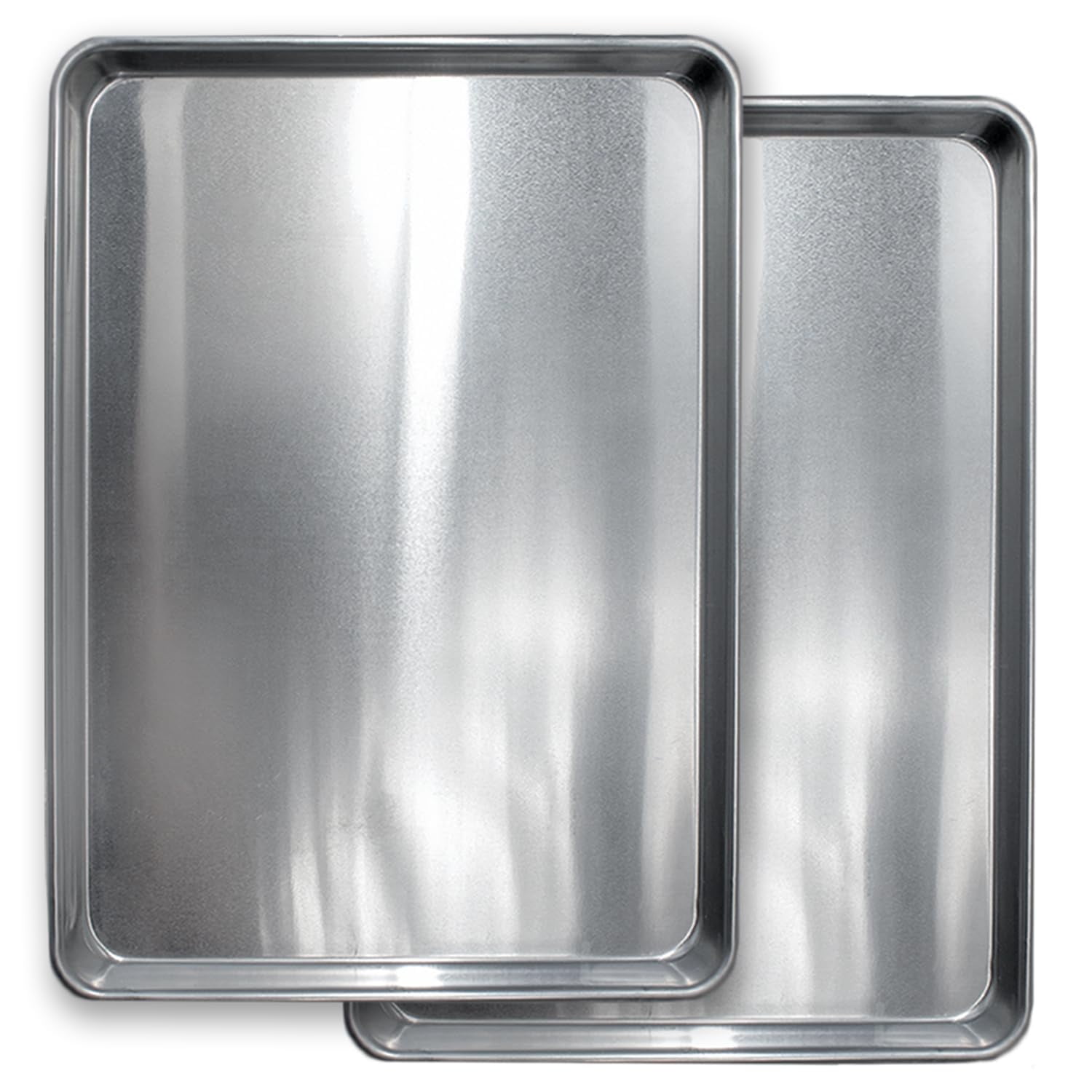 Heavy duty cookie sheet pan, 2 pack commercial aluminum baking sheets ...