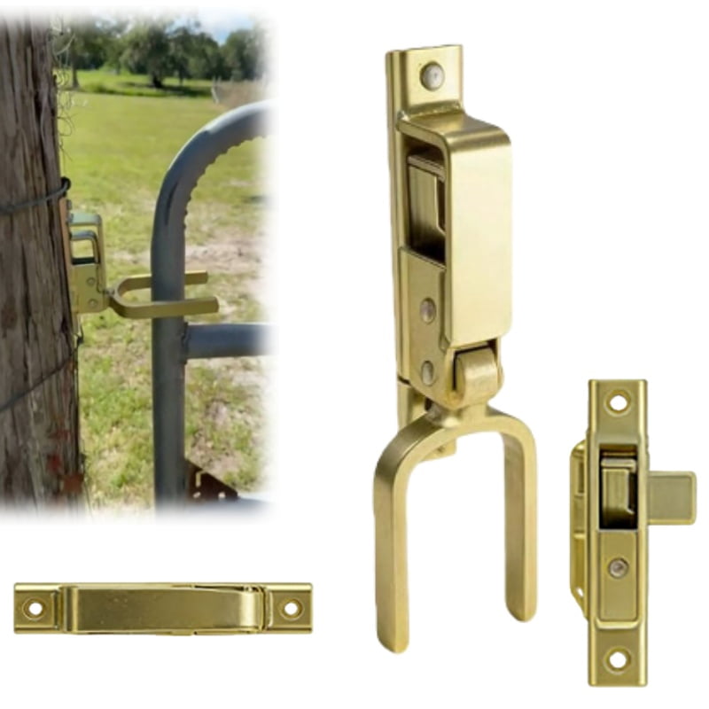 Heavy-duty farm gate latch with automatic spring lock - one-hand ...