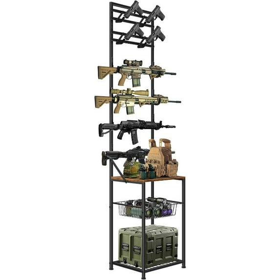 Heavy-duty indoor gun rack, multi-level freestanding gun display stand ...