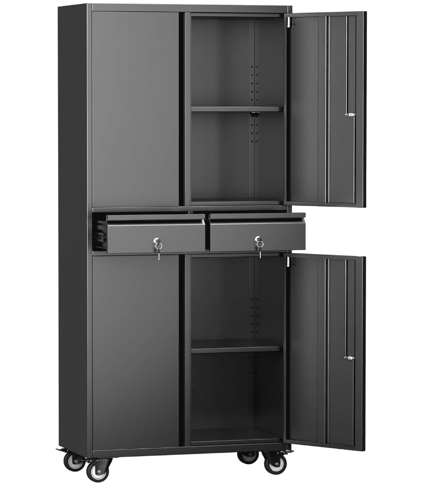 Heavy-duty metal storage cabinets with locking system and adjustable ...