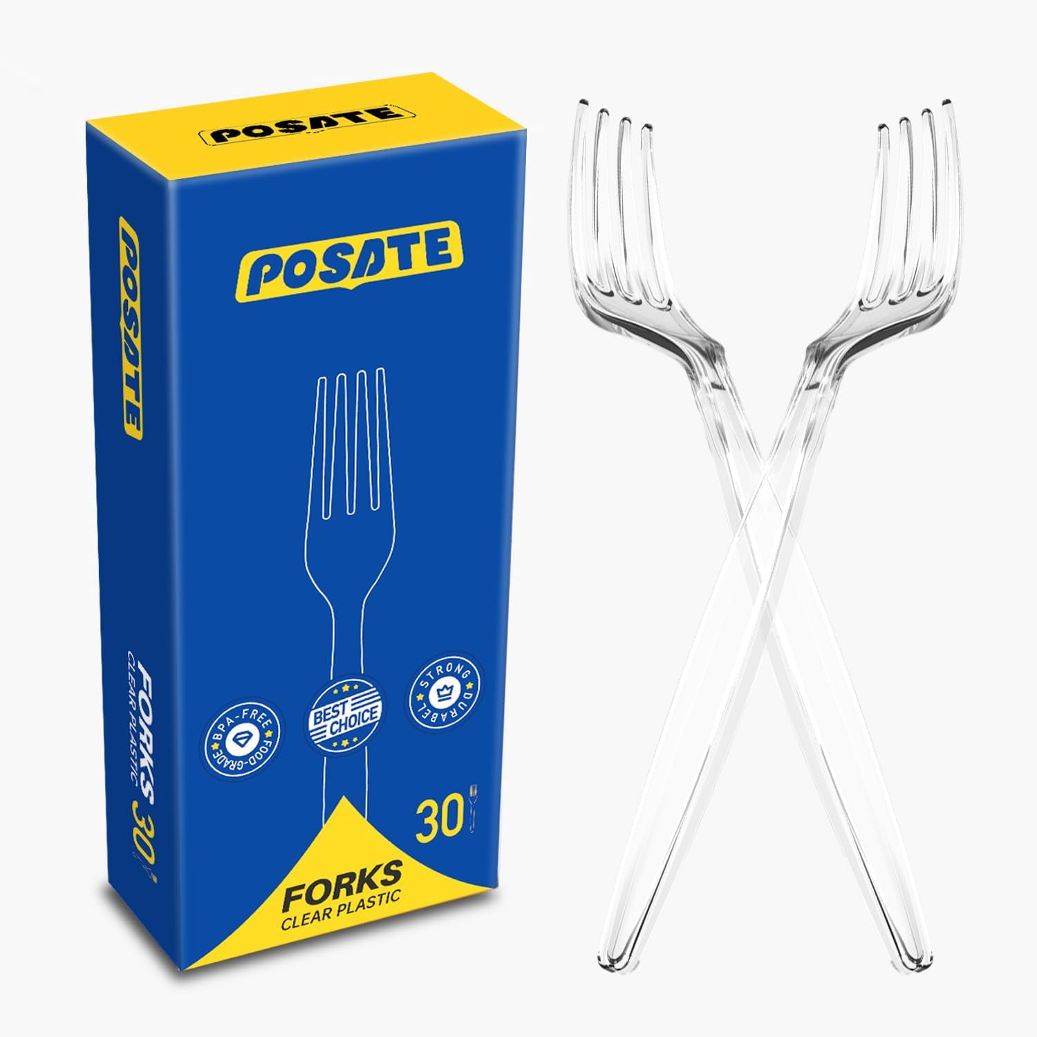 Heavy duty plastic forks, transparent disposable - Walmart.com