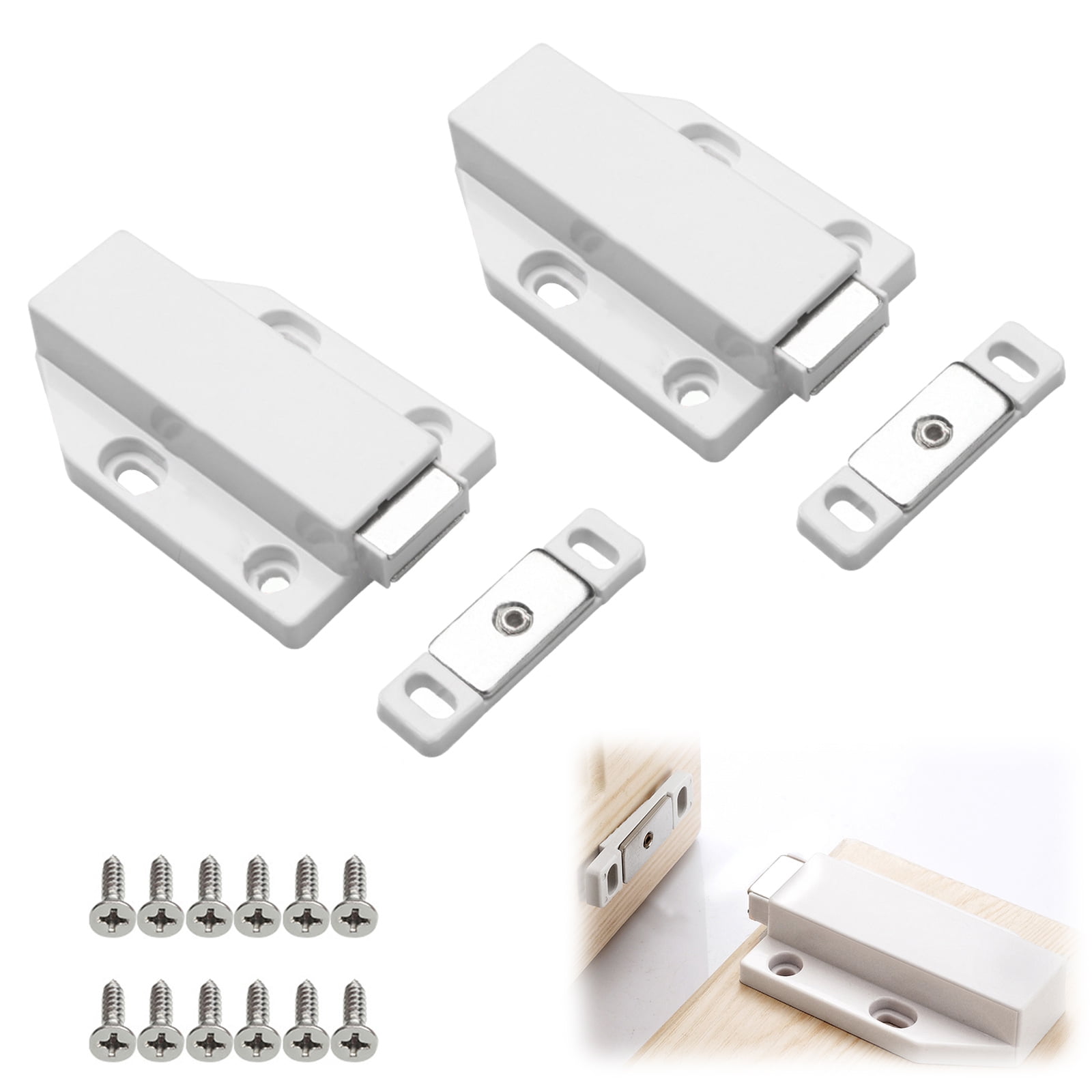 Heavy duty push open magnetic cabinet door opener, magnetic spring ...