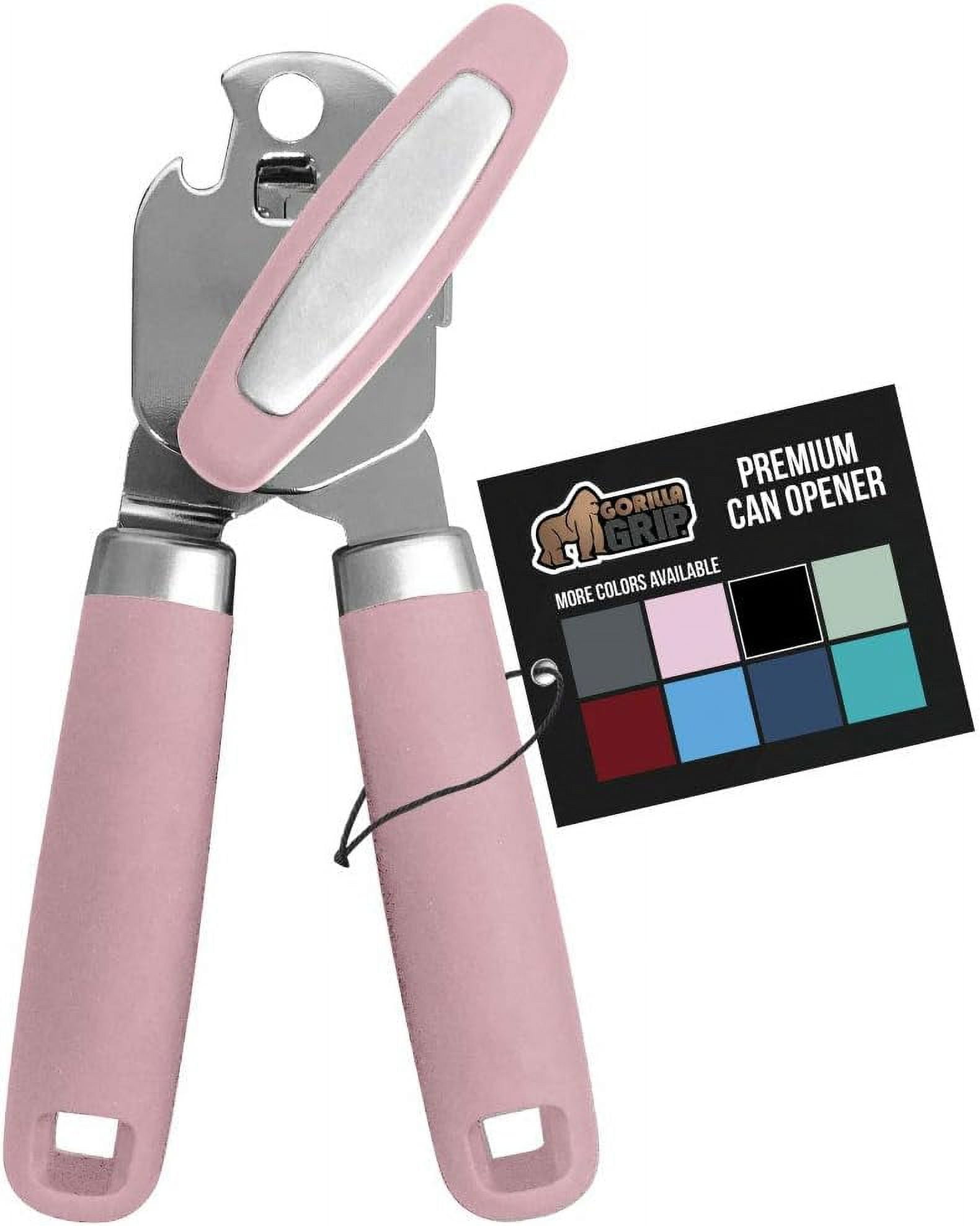 Heavy duty stainless steel smooth edge manual can opener and bottle opener, soft handle, rust ...