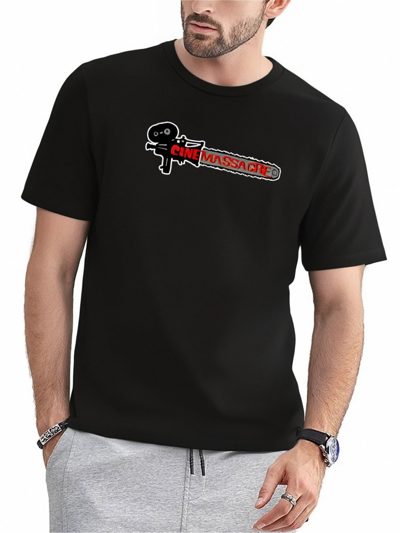Heavyweight Cotton T-shirts,Cinemassacre Vintage Chainsaw T-Shirt ...