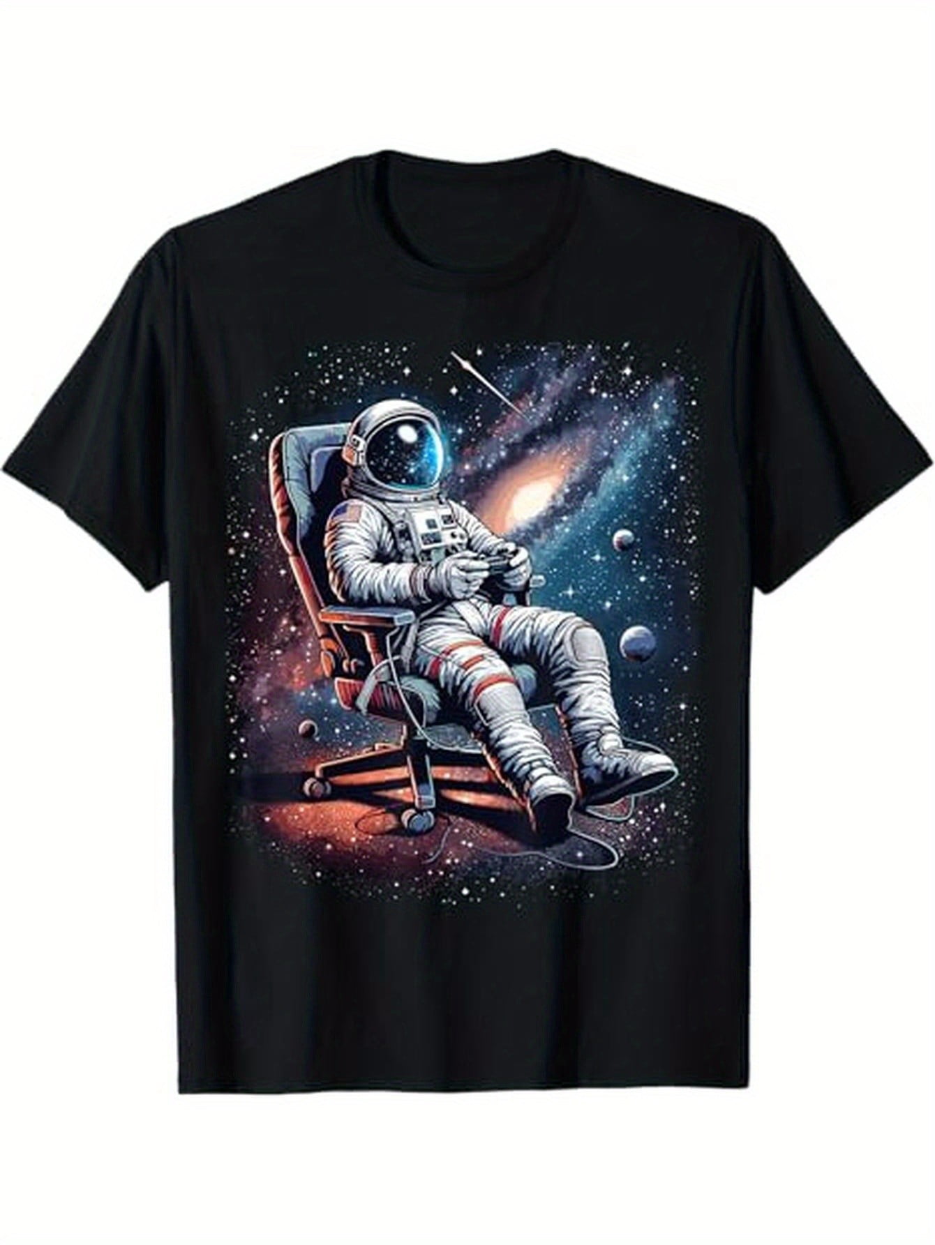 Heavyweight Cotton T-shirts,[Cotton Astronaut Gamer Tee] 100% Cotton ...