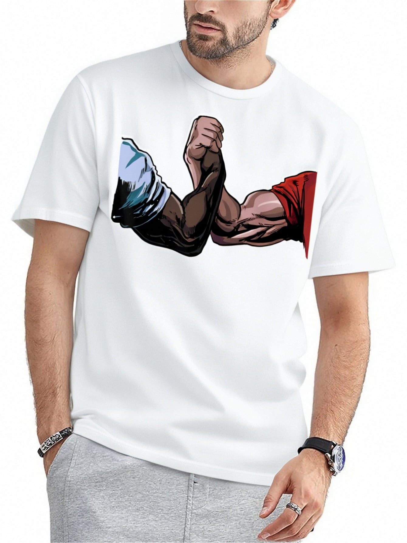 Heavyweight Cotton T-shirts,Epic Handshake funny Swole Bro Handshake ...