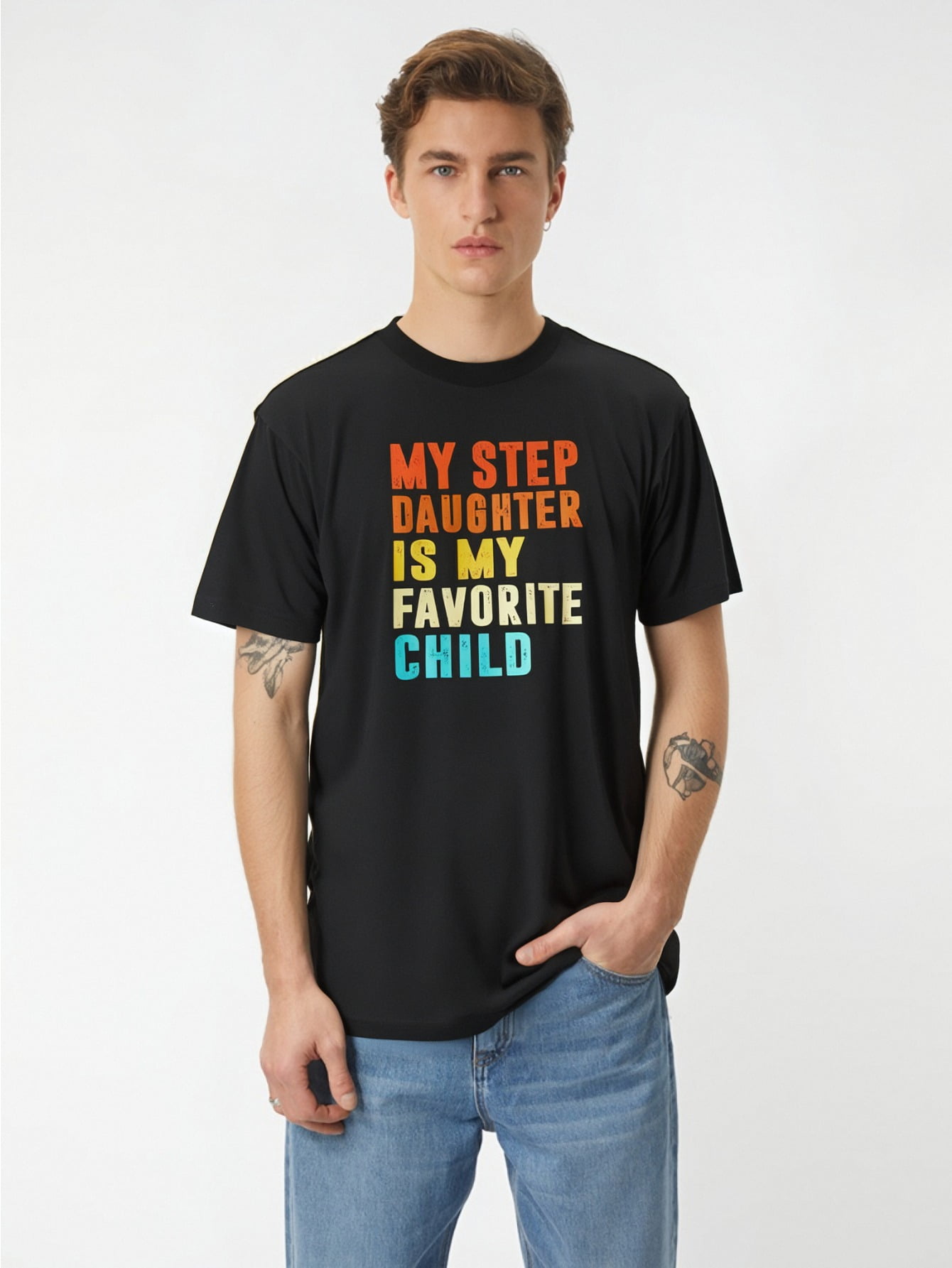 Heavyweight Cotton T-shirts,Funny 'My Step Daughter Is My Favorite ...