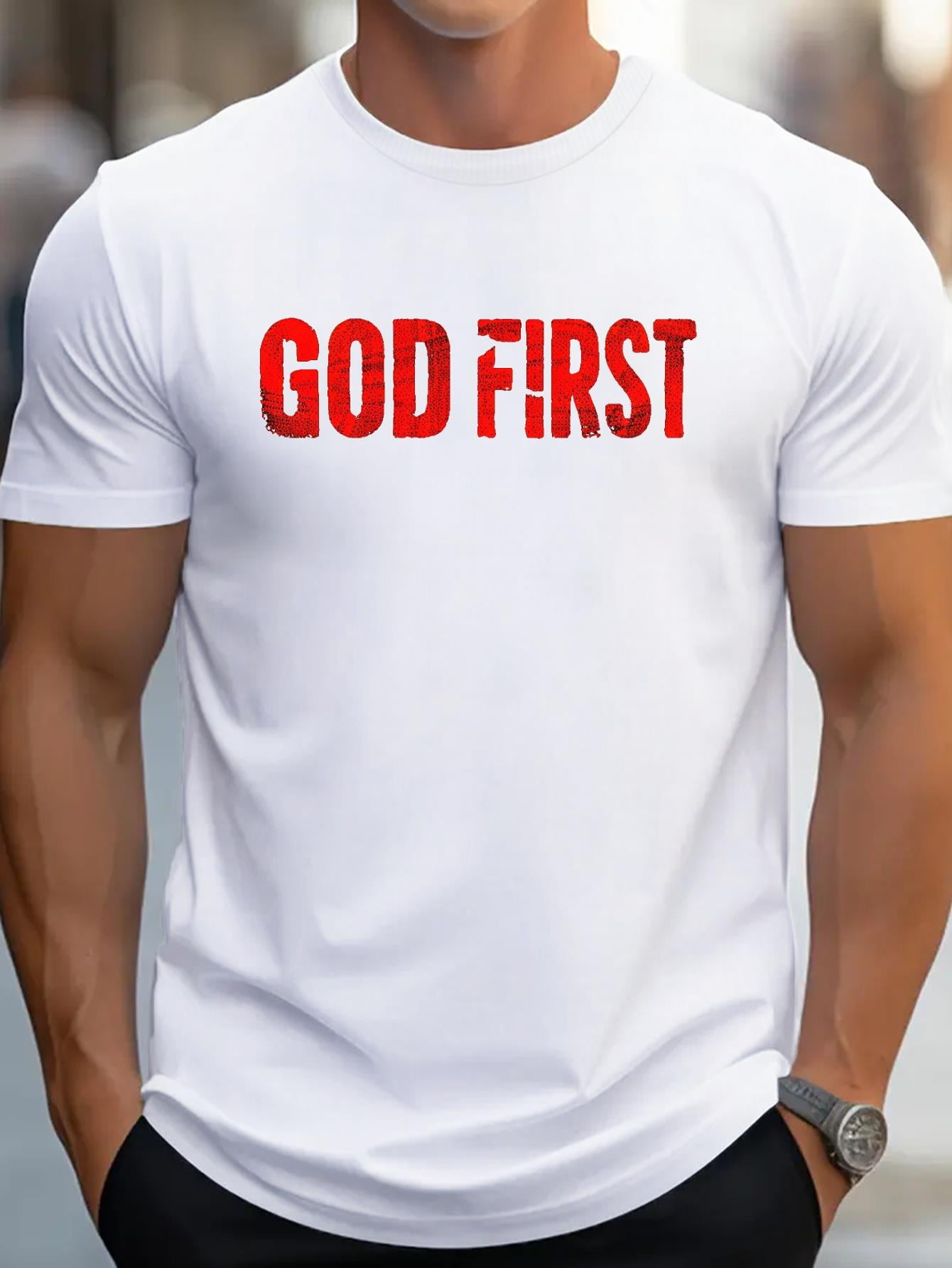 Heavyweight Cotton T-shirts,GOD FIRST bold G500 pure cotton men's T ...