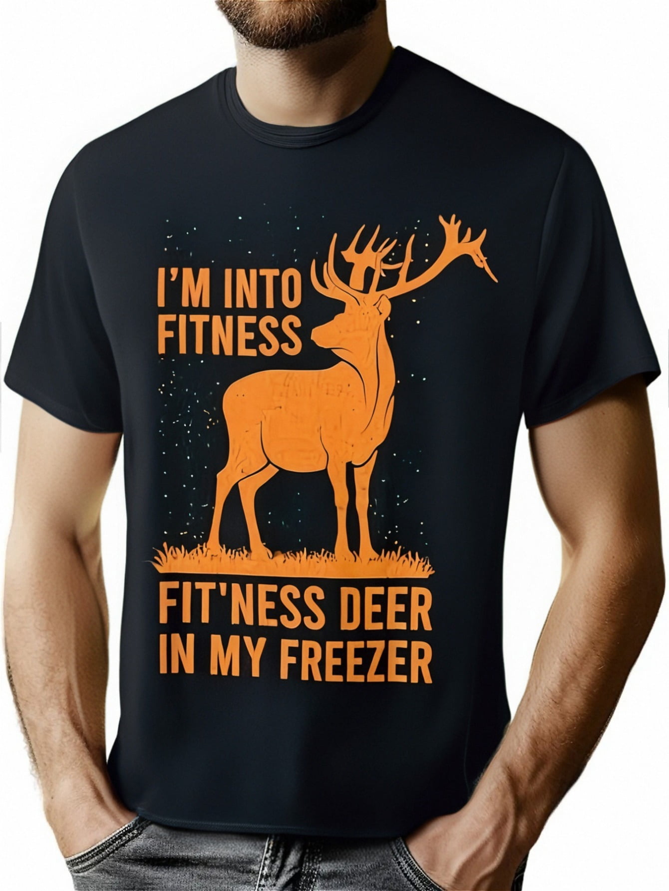 Heavyweight Cotton T-shirts,Men's Retro Hunter Deer Hunting Season T ...