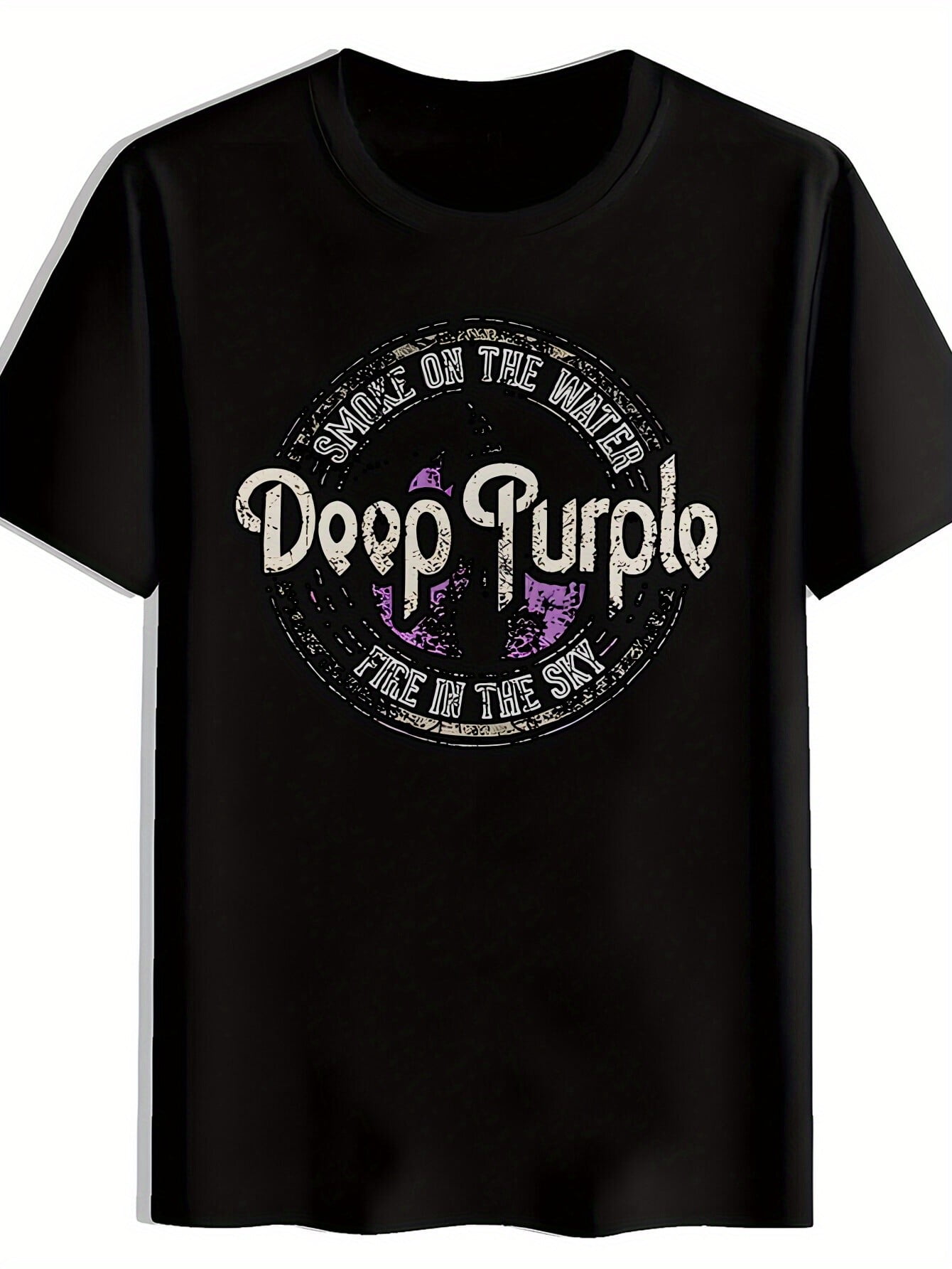 Heavyweight Cotton T-shirts,Men's Vintage Rock Band Graphic T-Shirt ...