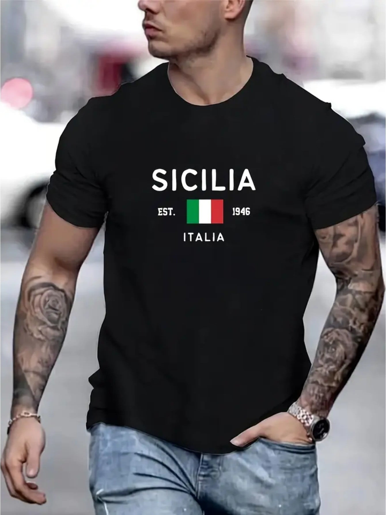 Heavyweight Cotton T-shirts,"SICILIA Italian Style Short-sleeved T ...