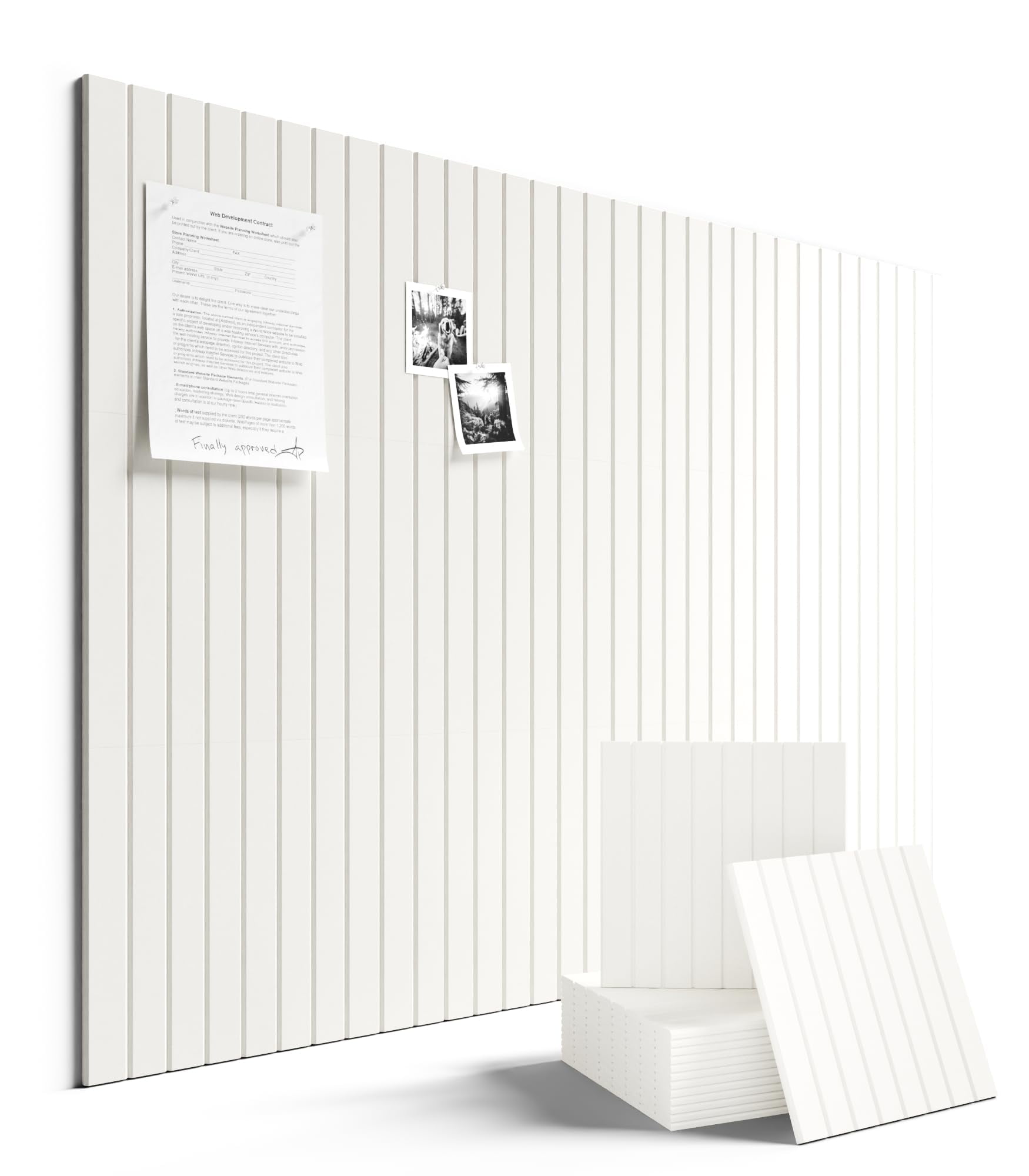Heavyweight Felt Bulletin Board Kit, 12 Tiles 11.8 Inch Square, Wall ...