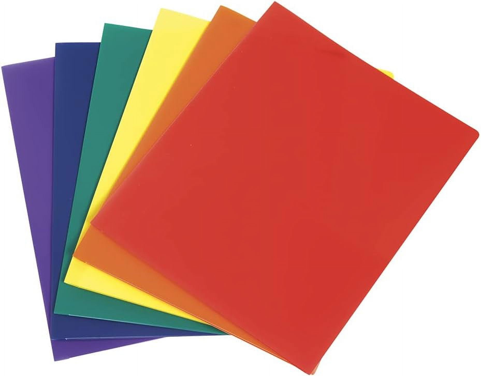 Heavyweight Plastic Folders (24 Pack), Two-Pockets (No Prongs, Assorted ...