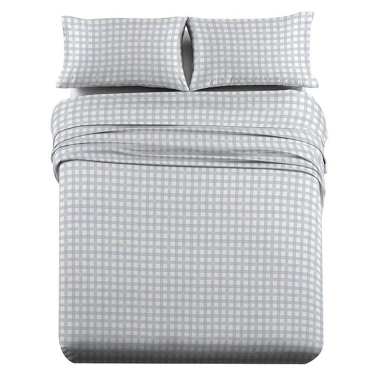 Heavyweight Printed Flannel Sheets 170GSM - King - Check - Walmart.com