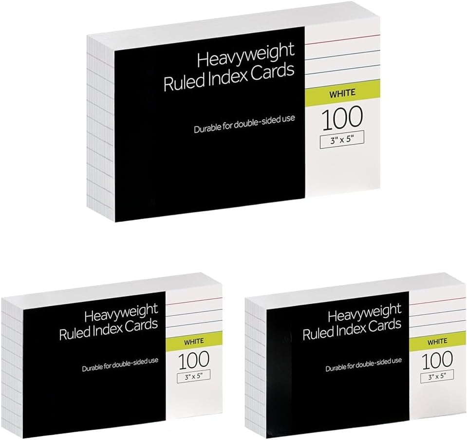 Heavyweight Ruled Index Cards - Walmart.com