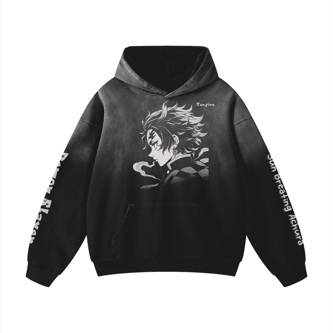 Heavyweight Sunfade Oversized Hoodie - Tanjiro - Demon slayer - Walmart.com