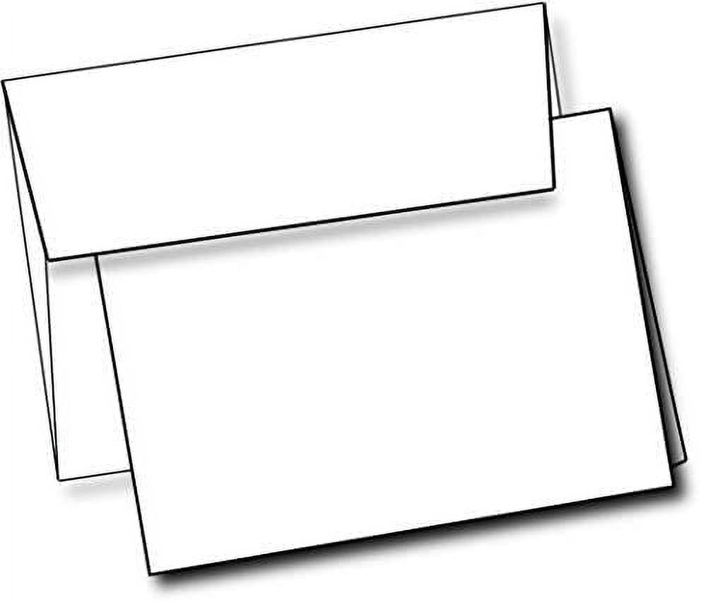 Heavyweight White Blank Cards With White Envelopes 4.25"x5.5" Greeting ...
