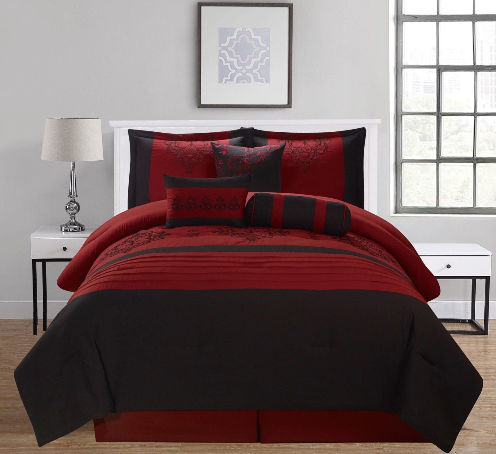 Heba Comfort 7PC Bedding Set - King Size, Large, Embroidered, Extra ...