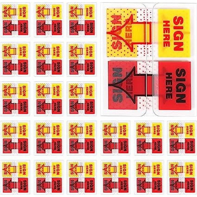 Hebalg 1200pcs/24 Pack Sign Here Stickers, Sign Here Tab with Arrow ...
