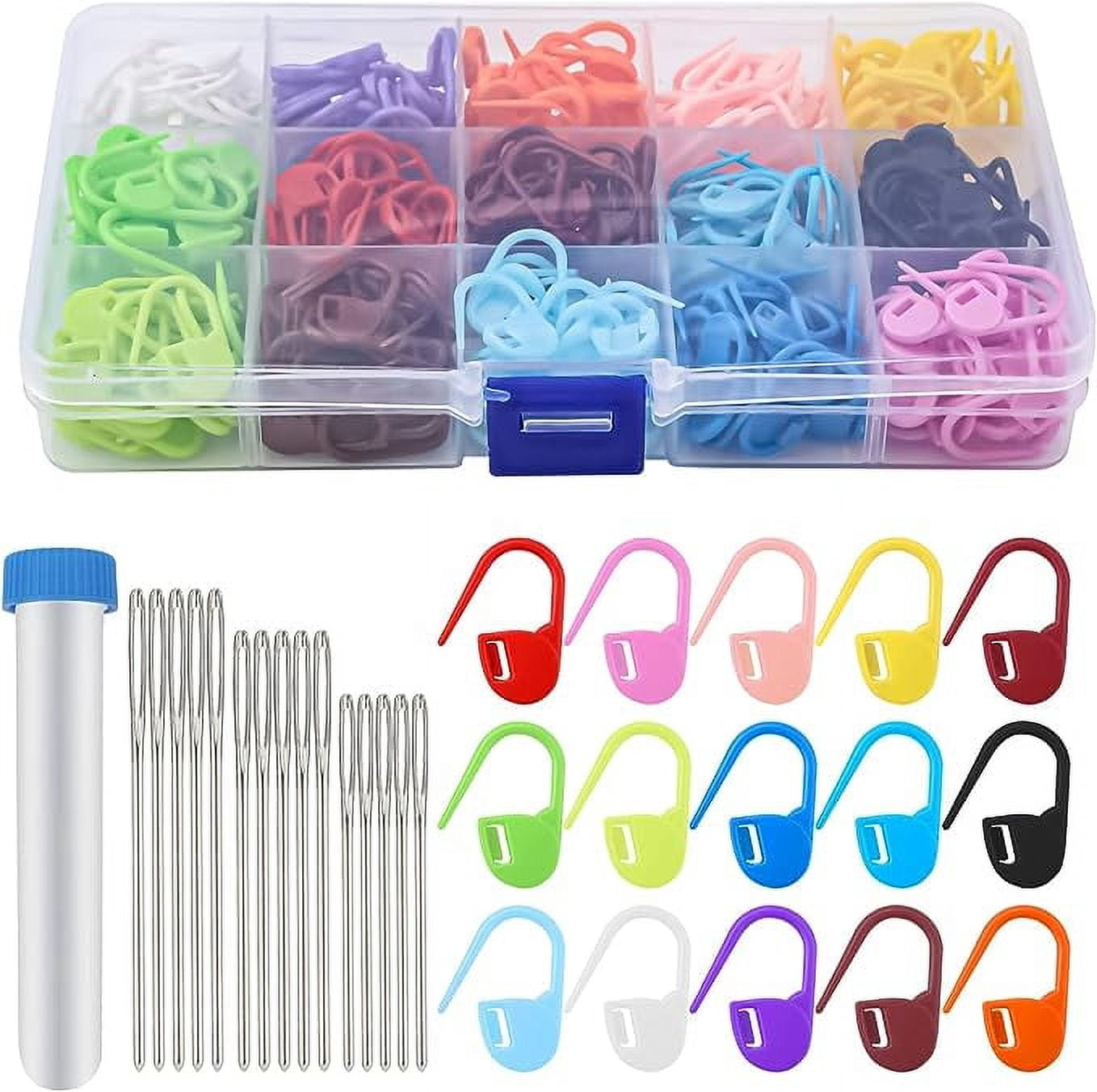 Hebalg 300pcs Stitch Markers for Crocheting, Colorful Crochet Stitch ...