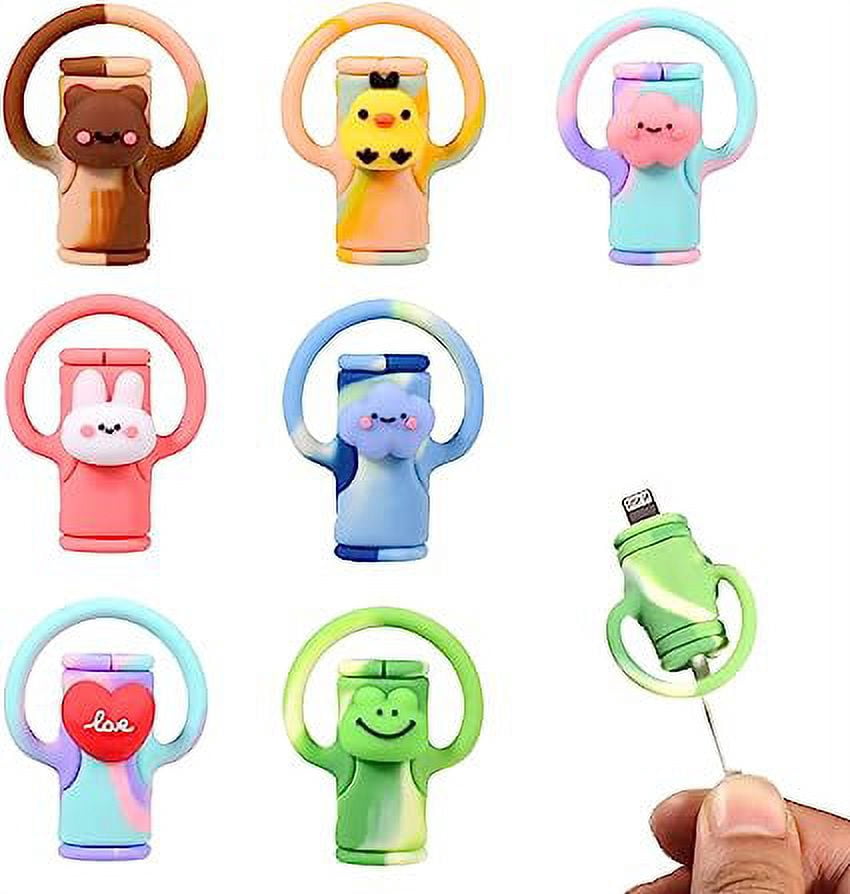 Hebalg 7pcs Data Cable Protector, Silicone Cord Saver Cute Silicone ...