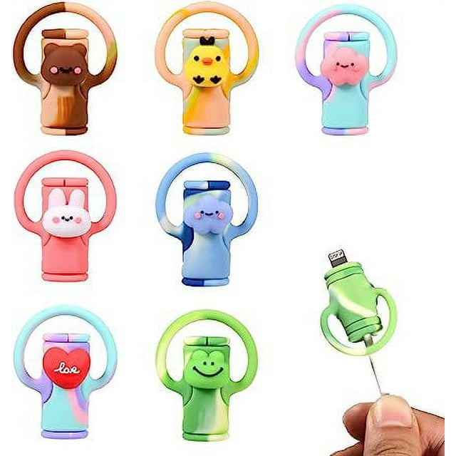 Hebalg 7pcs Data Cable Protector, Silicone Cord Saver Cute Silicone ...