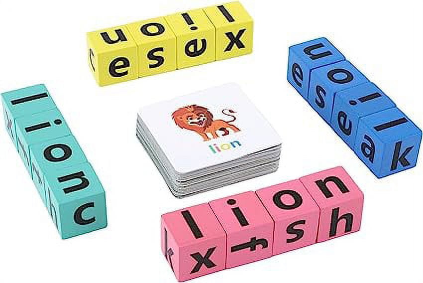 Hebalg Wooden Blocks Spelling Game, Matching Letter Game with Wooden ...
