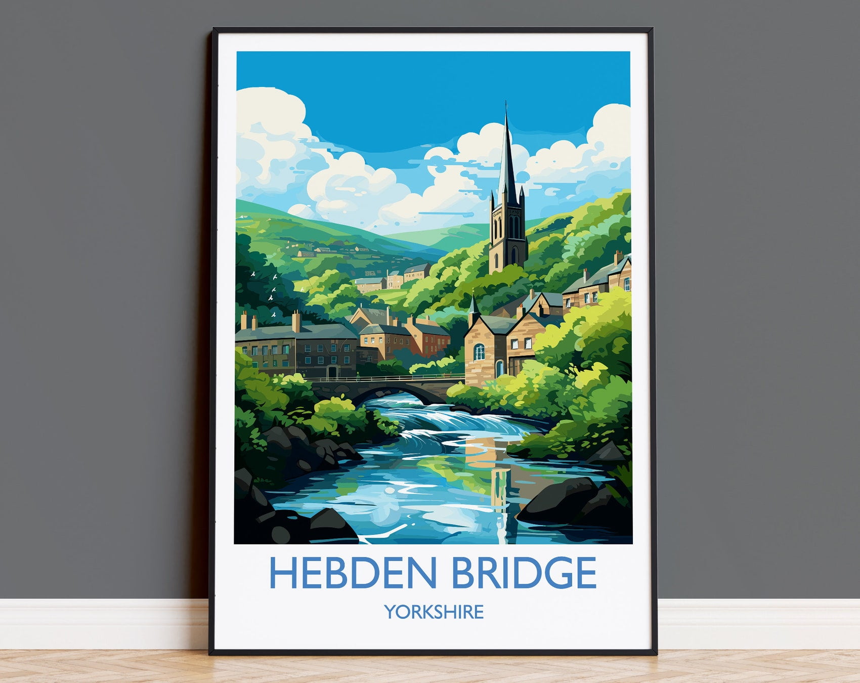 Hebden Bridge Travel Print, Travel Poster of Hebden Bridge, Hebden ...
