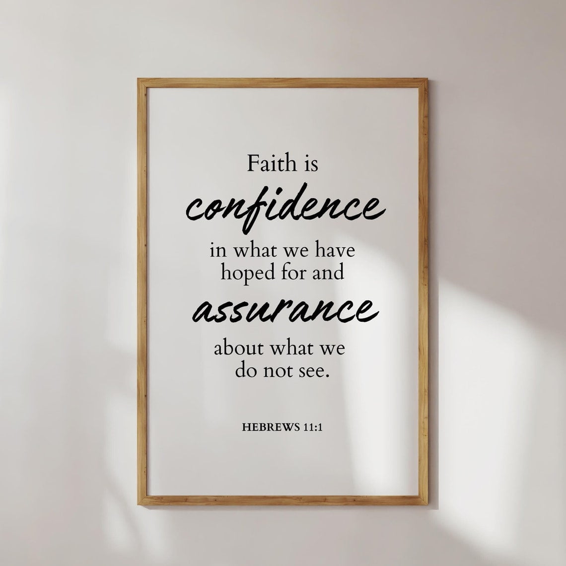 Hebrews 11:1 Bible Verse Wall Art, Christian Home Decor, Christian Wall ...