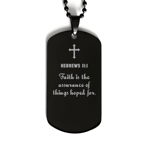Hebrews 11:1 Necklace, Bible Verse Dog Tag Necklace, Faith is the ...