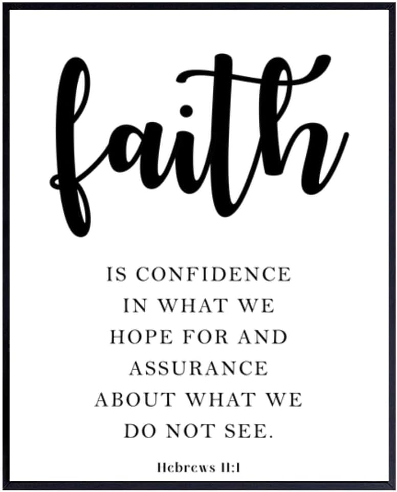 Hebrews 11:1 Wall Art - Faith-Inspired Bible Verse Poster - Modern ...