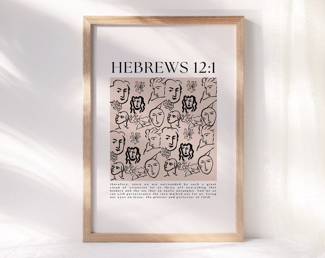 Hebrews 12:1, Cloud Of Witnesses, Scripture Art, Christian Aesthetic ...