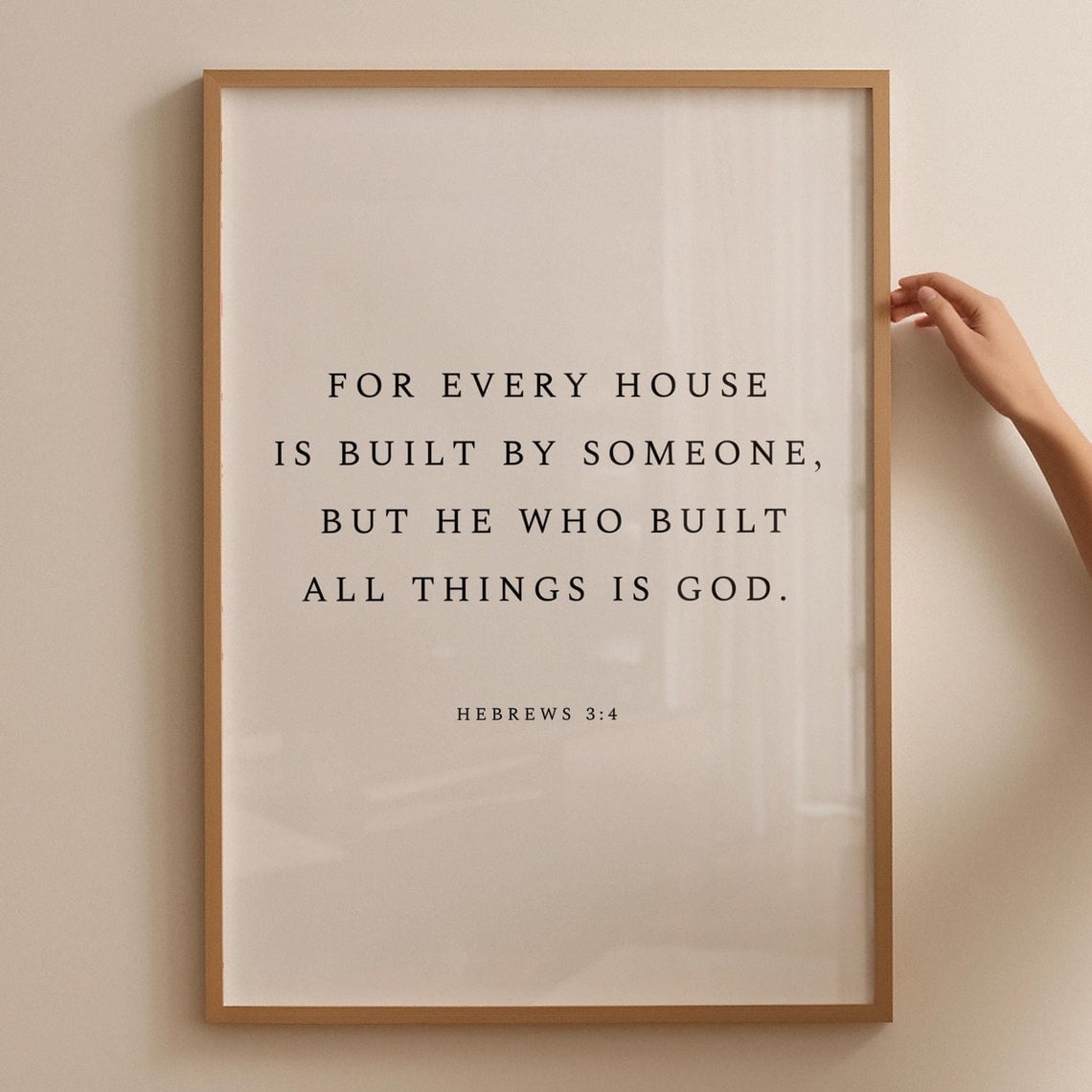 Hebrews 3:4, Christian Wall Art, Minimal Christian, Bible Verse Wall ...