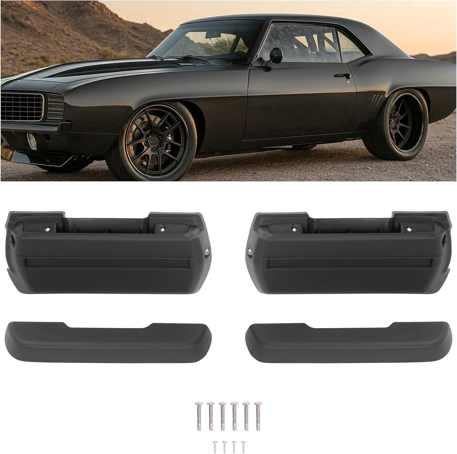 Hecasa Black Alloy Steel Plastic Pad Compatible with 1968-1972 Chevy ...