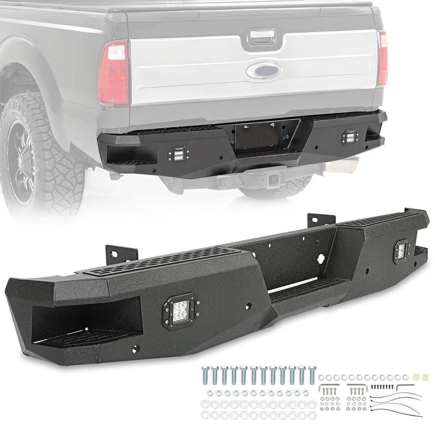Hecasa Rear Bumper for 1999-2016 Ford Super Duty F250 F350 With Fog ...