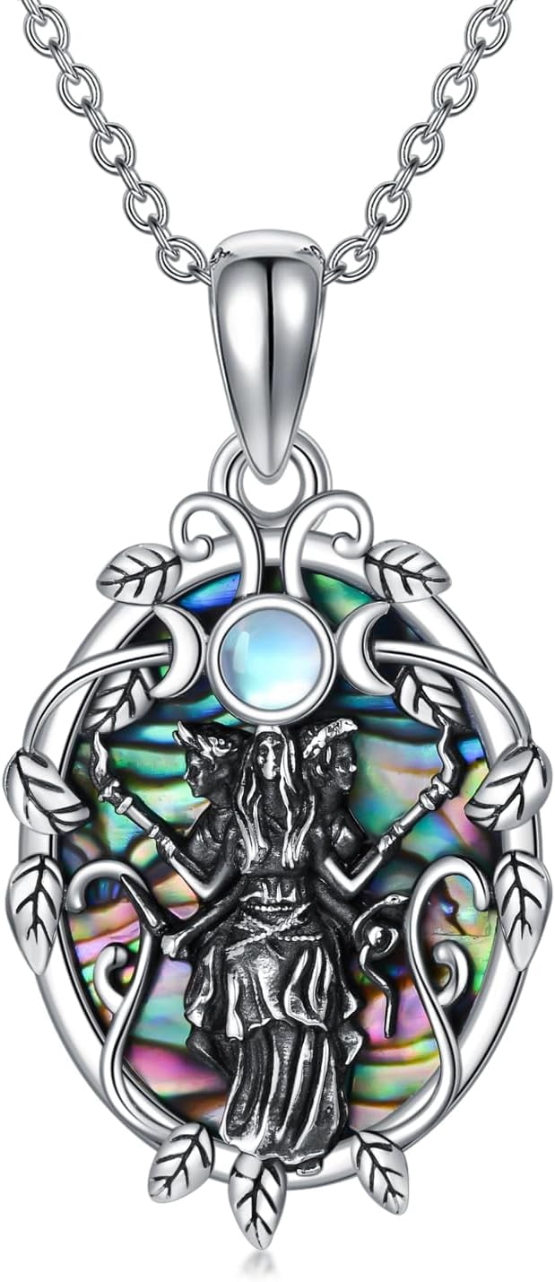 Hecate Necklace Sterling Silver Hekate Necklace Triple Moon Goddess ...