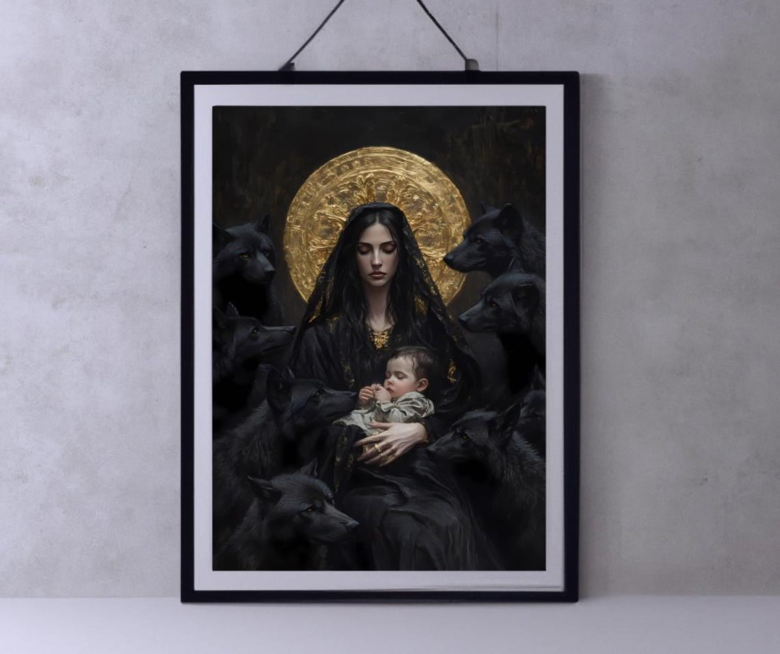 Hecate With Wolves Wall Art, Dark Academia Decor, Victorian Moody Wall ...