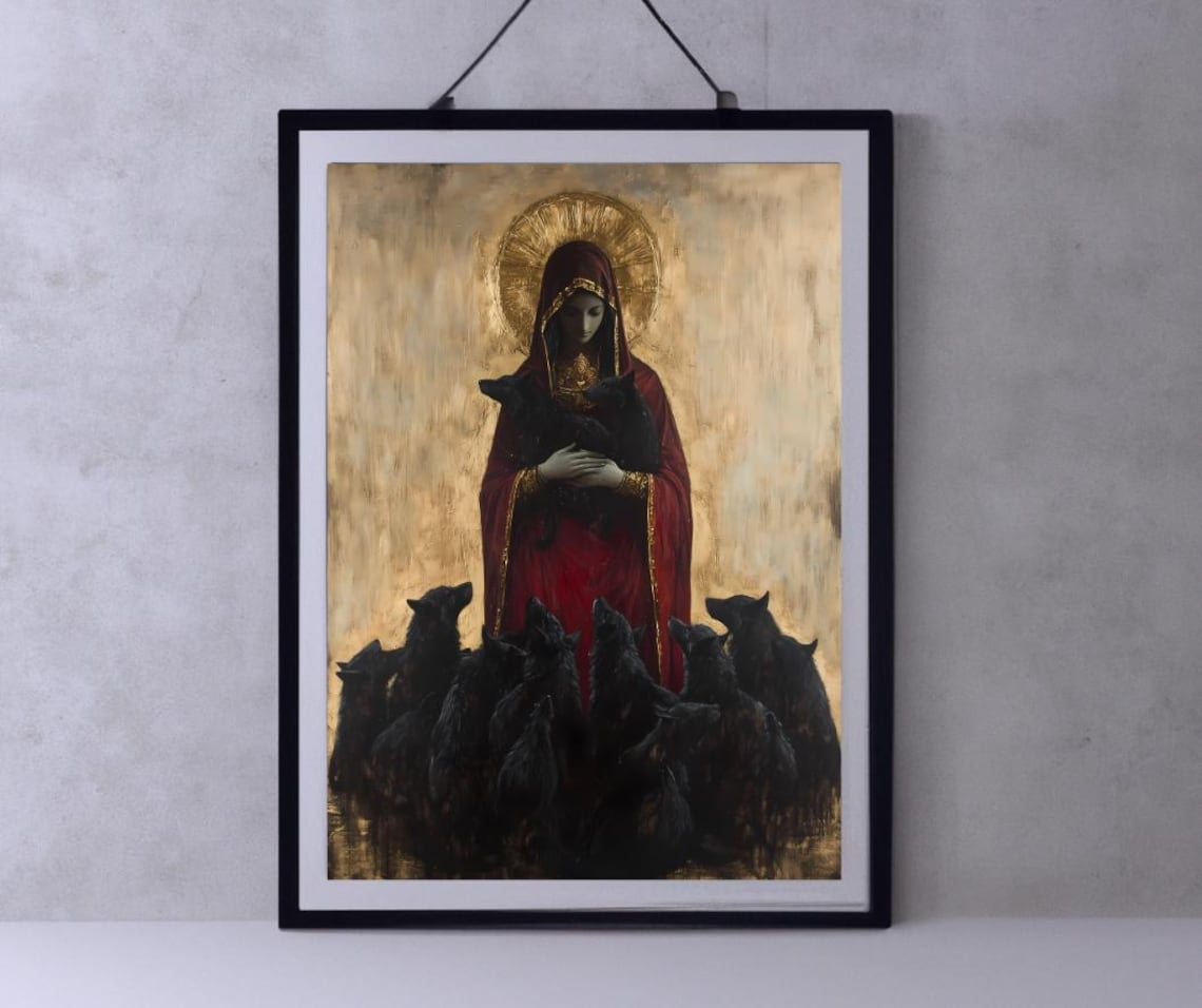 Hecate With Wolves Wall Art, Dark Academia Decor, Victorian Moody Wall ...