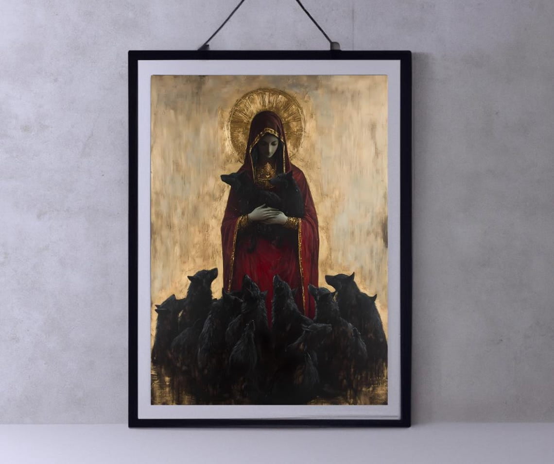 Hecate with Wolves Dark Academia Victorian Gothic Greek Goddess ...