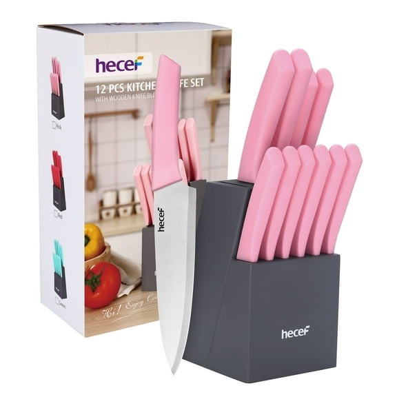 **14-Piece Kitchen Knife Set with Holder - Includes Chef, Fruit, Bone ...