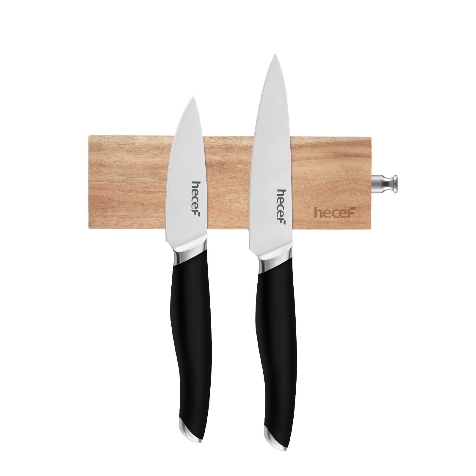 Hecef Magnetic Knife Holder Strip Acacia Wood Multipurpose Use Knife ...