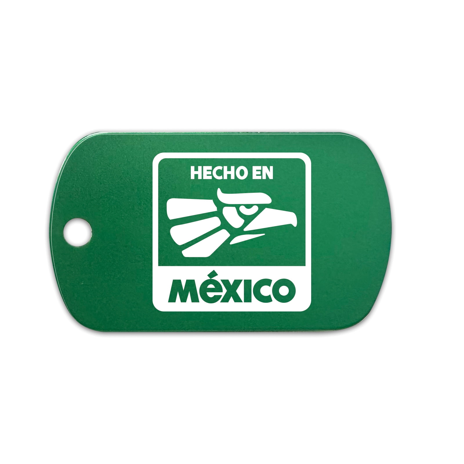 Hecho En Mexico GI Dog Tag Aluminum Keychain made in mexico mex mx ...