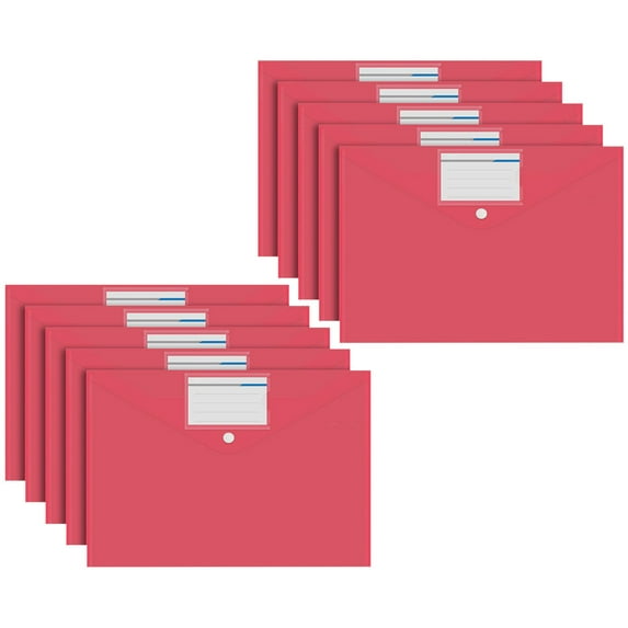 Hecnuo,10 Pack A4 Plastic File Holder,Letter Size Envelope with Label ...