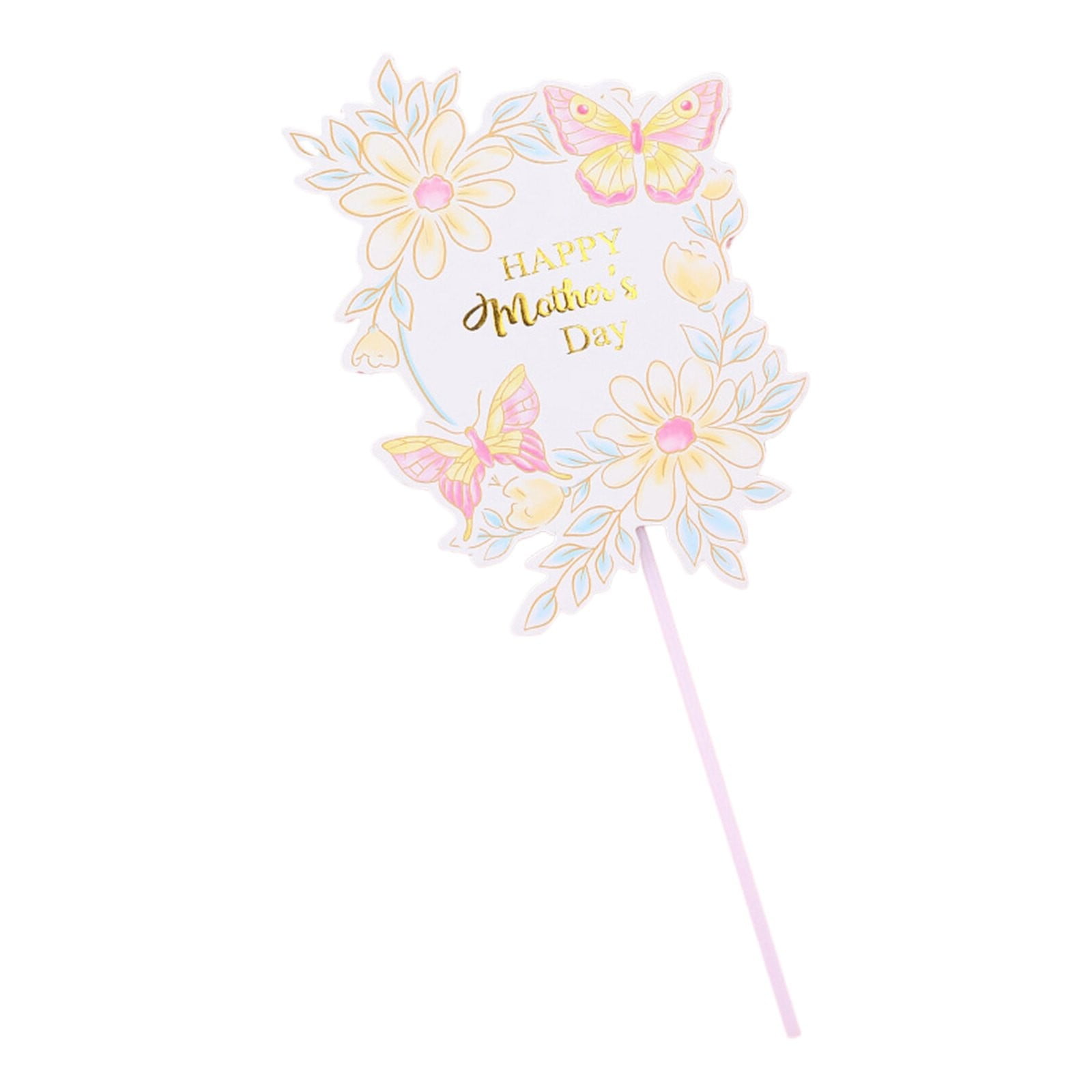 Hecteas Cake Inserts,Dessert Card Insertion,Happy Mother'S Day Cake Toppers Flower Heart Paper ...