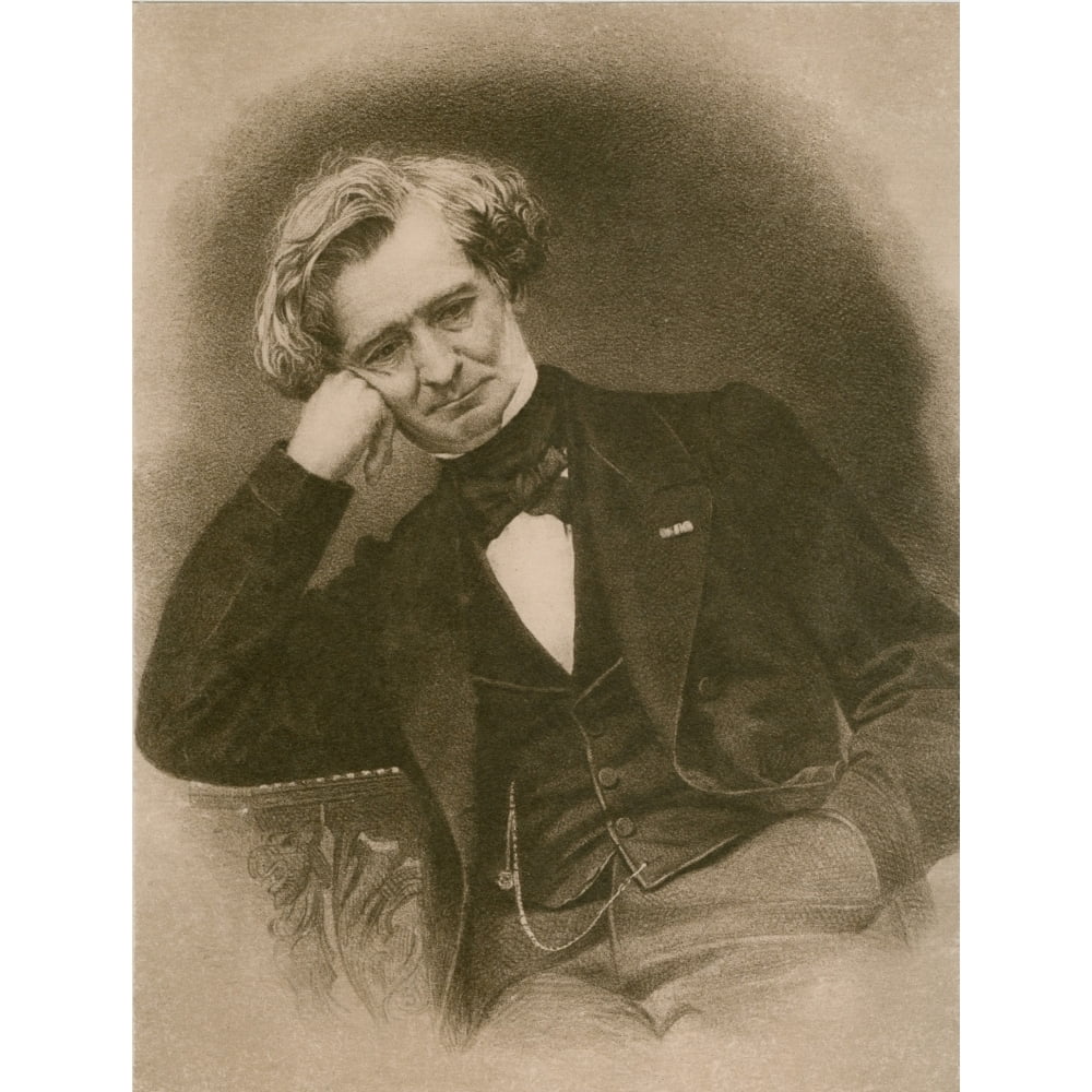 Hector Berlioz French Romantic Composer. Engraving From An 1896 ...