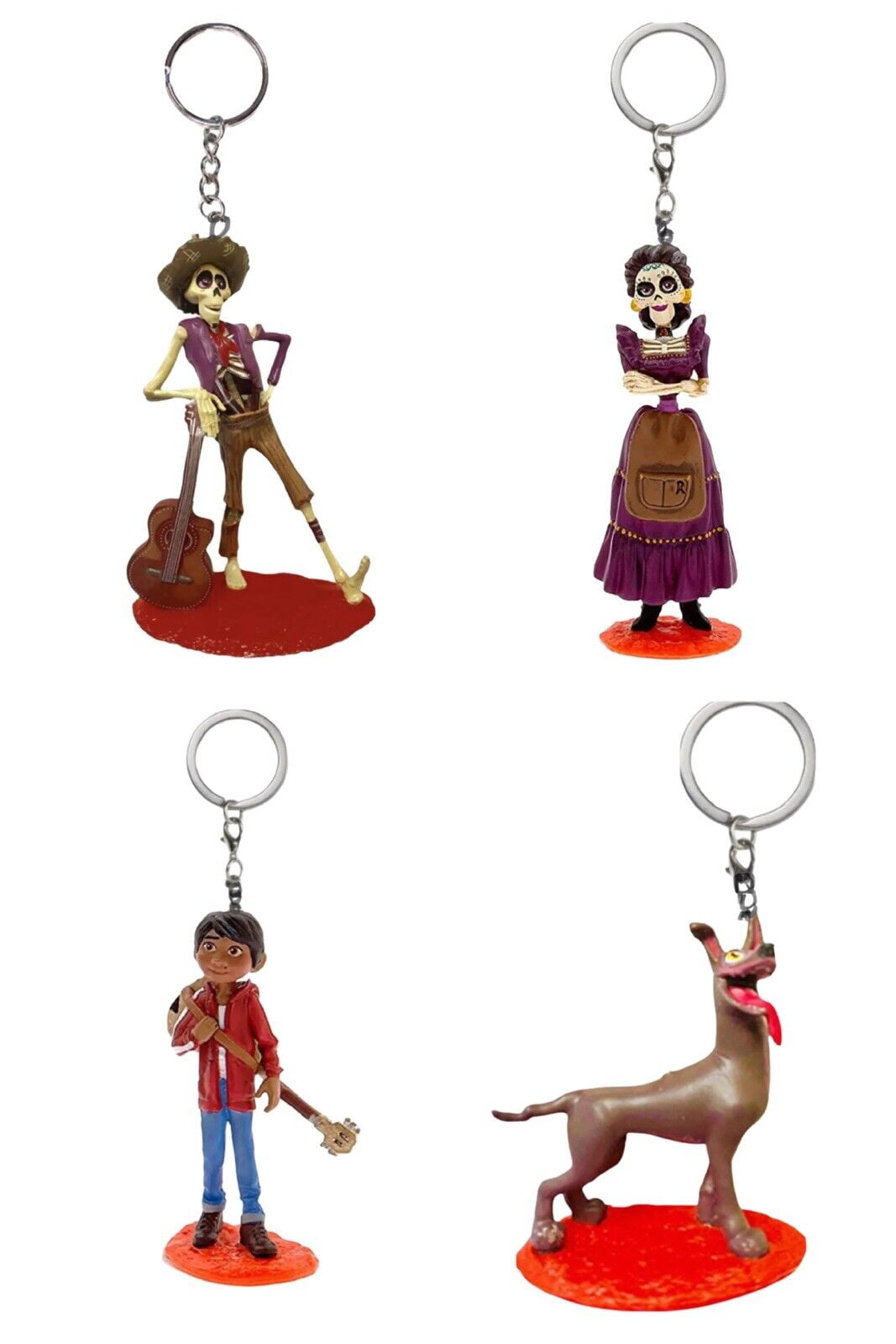 Hector Miguel Coco Boy Dante Dog & Mama Imelda 4pc Key Ring Keychain ...