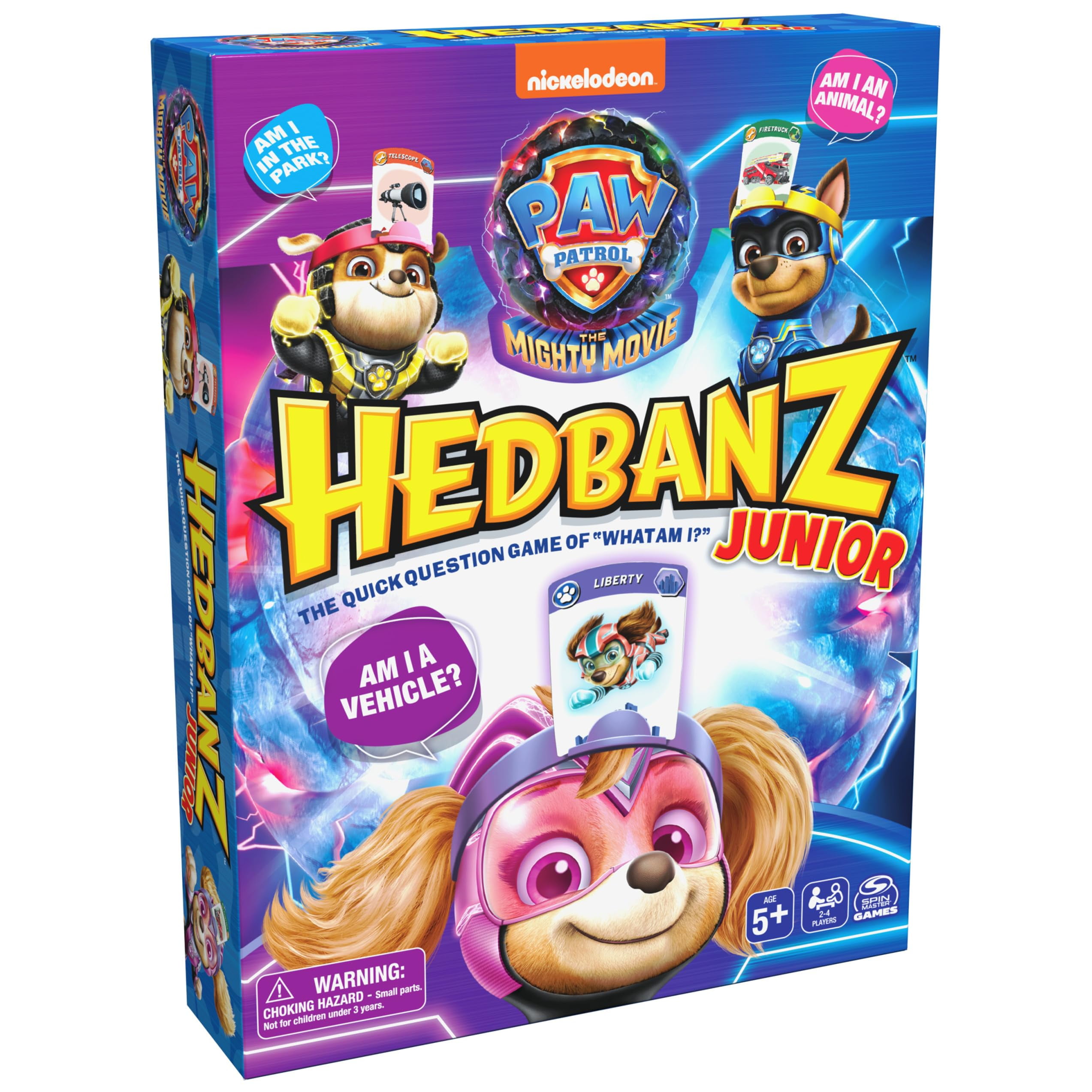 Hedbanz Junior PAW Patrol The Mighty Movie Game- Family Games | Games for Family Game Night ...