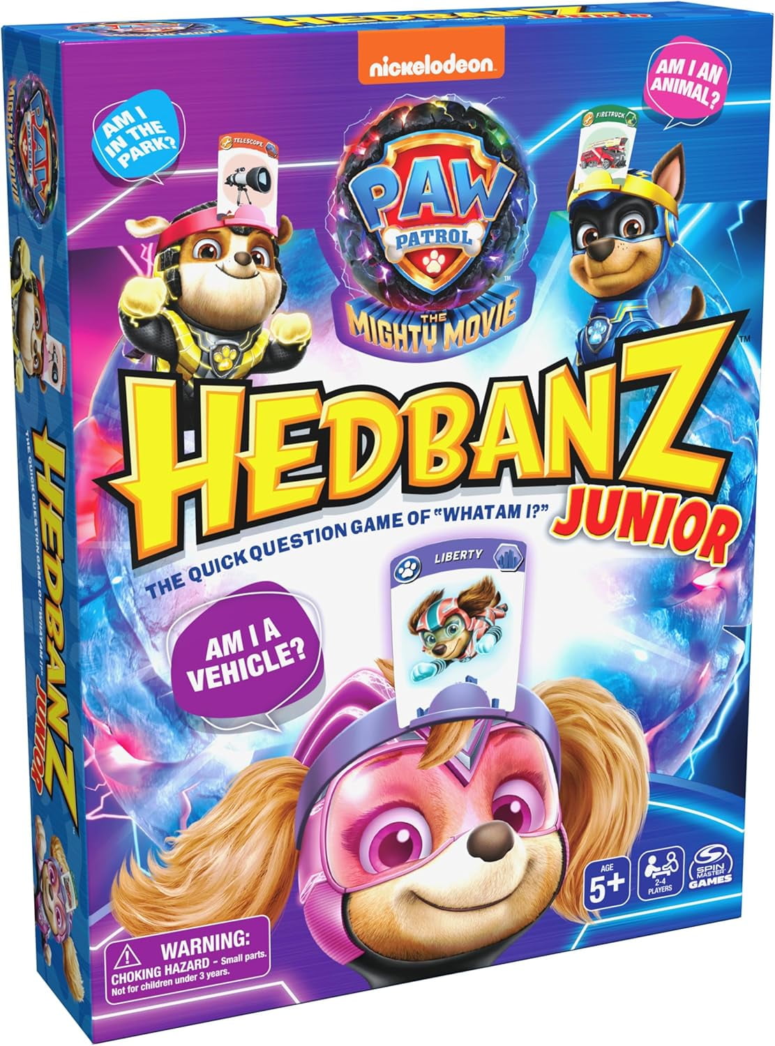 Hedbanz Junior PAW Patrol The Mighty Movie Game- Family Games Games for Family Game Night Kids ...